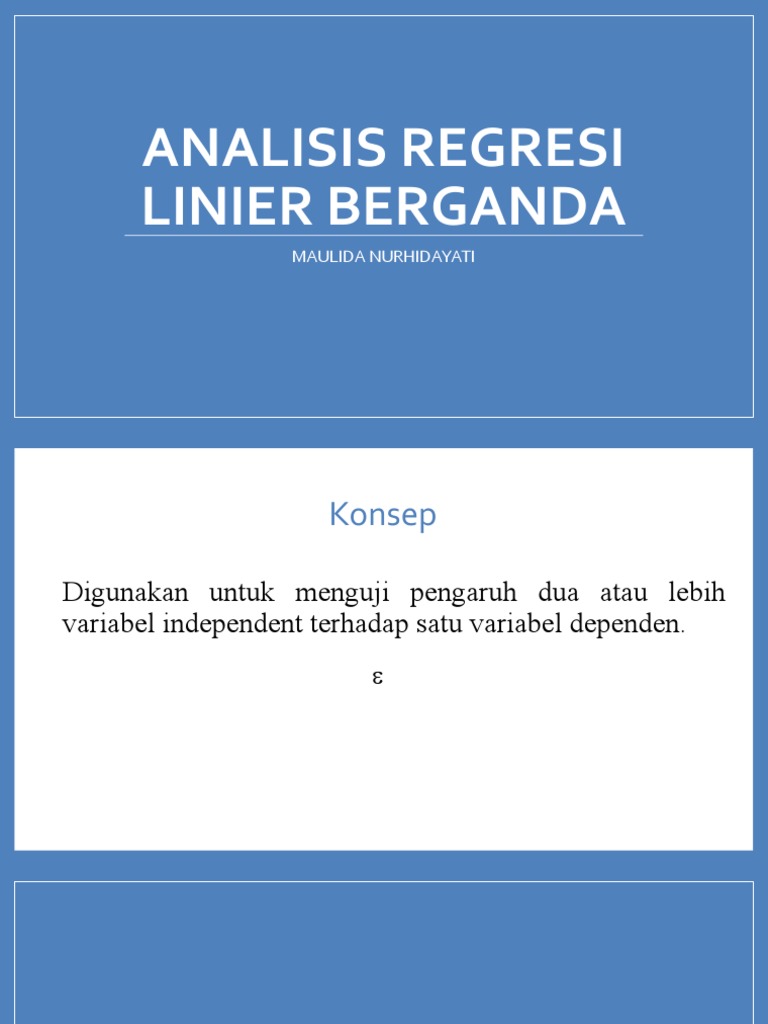 Materi Analisis Regresi Linier Berganda | PDF