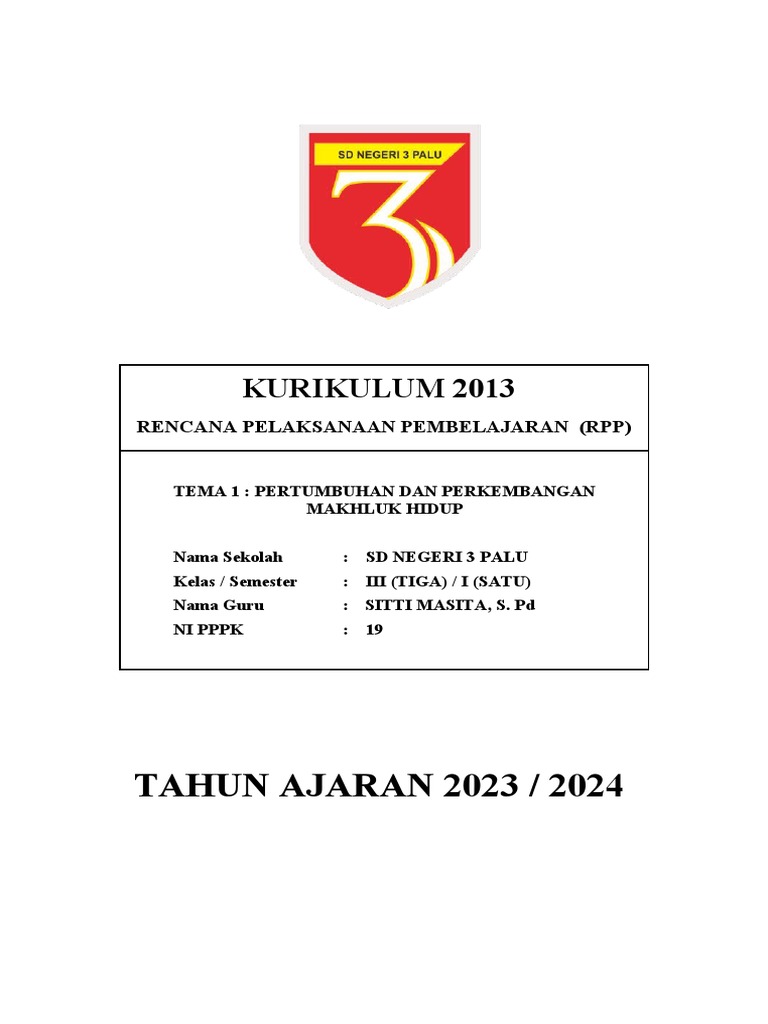 RPP TEMA 1 - Fix | PDF | Seni & Disiplin Bahasa