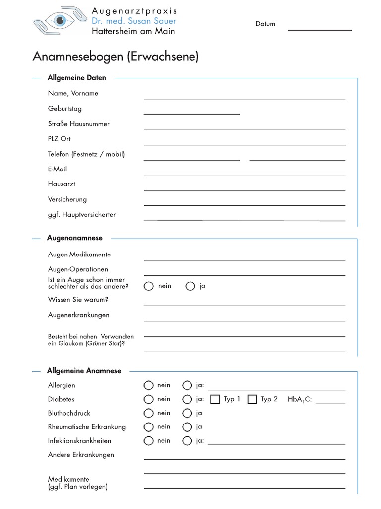 Anamnese Erwachsene | PDF