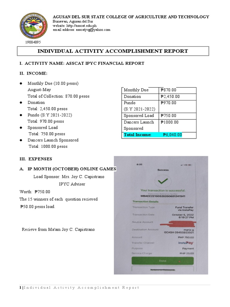 F5-Individual Activity Accomplishment Report | PDF | Foreign Exchange ...
