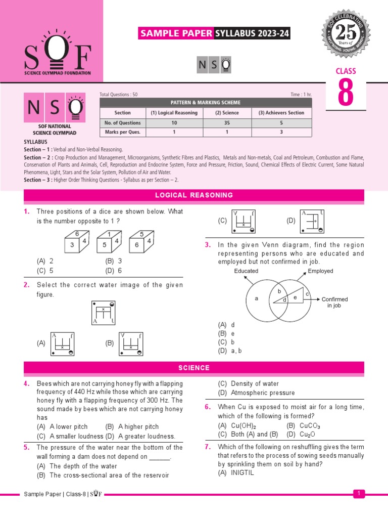 Nso Sample Paper Class-8 | PDF Nso Sample Paper Class-8 | PDF