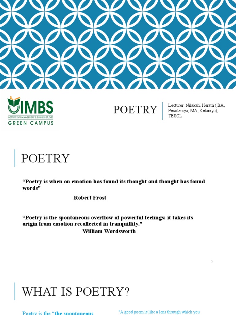 Lesson 2 Introduction To Poetry | PDF
