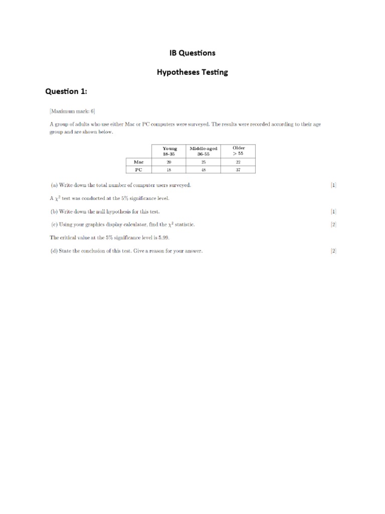 IB Questions With MS-Hypothesis Testing-2 | PDF