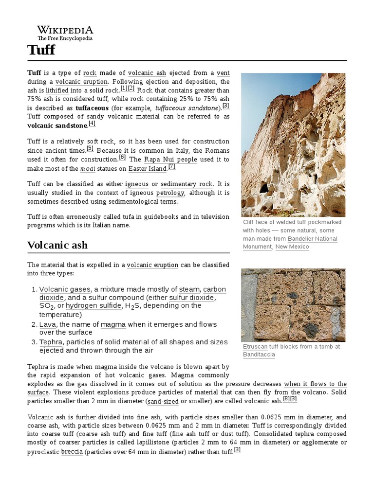 Tuff | PDF | Volcanic Ash | Geological Processes