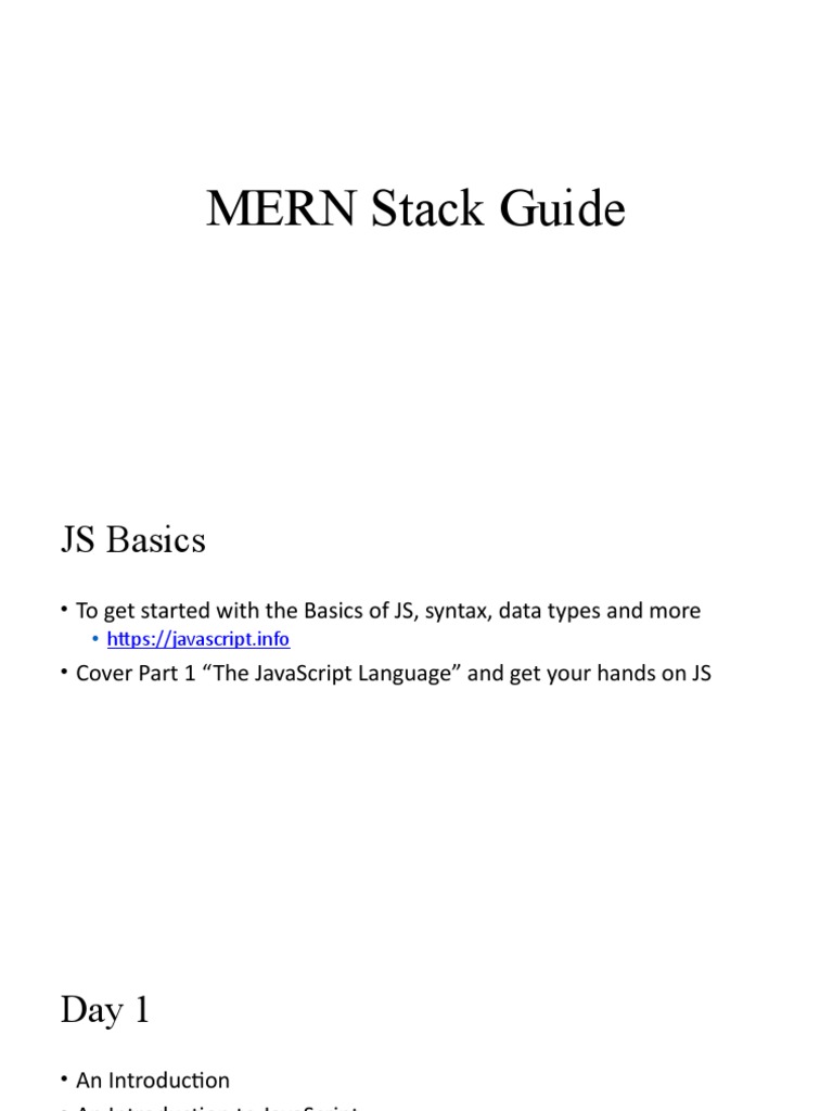 MERN Stack Guide - Fulltime | PDF | Java Script | Document Object Model MERN Stack Guide - Fulltime | PDF | Java Script | Document Object Model