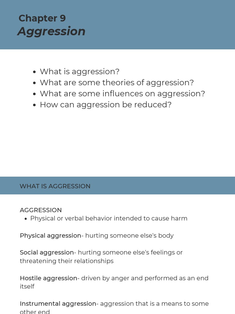 Social Psychology - Aggression | PDF | Aggression | Violence