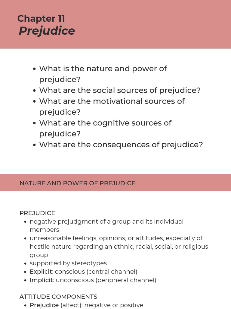 Social Psychology - Prejudice | PDF | Self-Improvement | Science ...