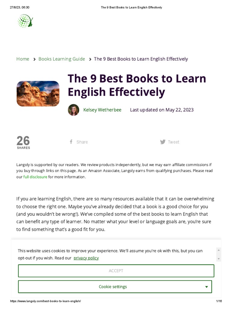 The 9 Best Books To Learn English Effectively | PDF | English As A ...