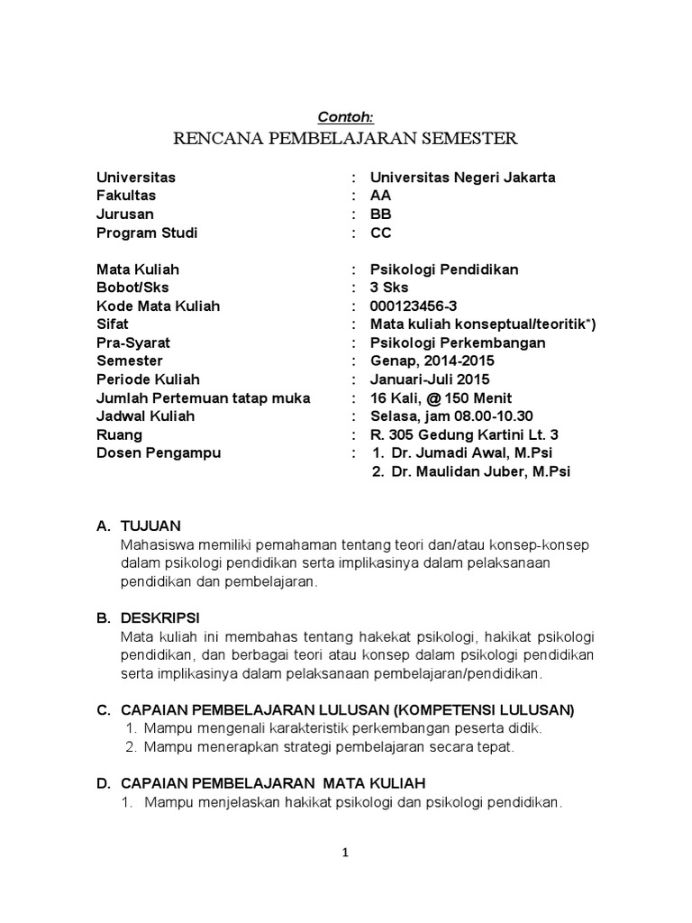 Contoh RPS | PDF