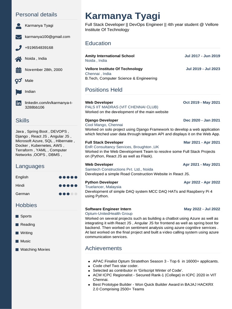 Final rESUME | PDF | Software Design | Software Architecture