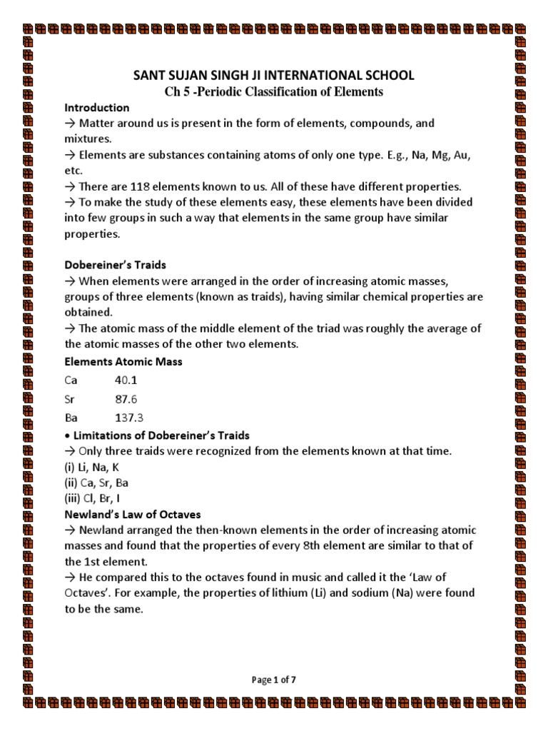 10-CHP-5 Periodic Classification of Element | PDF | Periodic Table ...