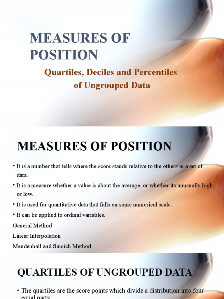 Measures of Position | PDF | Percentile | Quartile