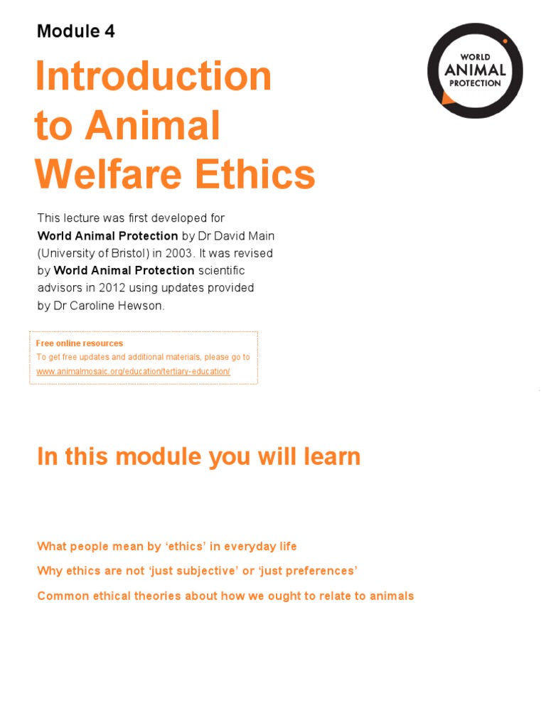 M4 - P - Introduction - To Animal - Welfare - Ethics | PDF