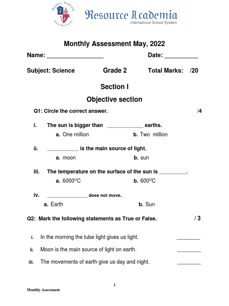 Grade 2 Science Quiz | PDF