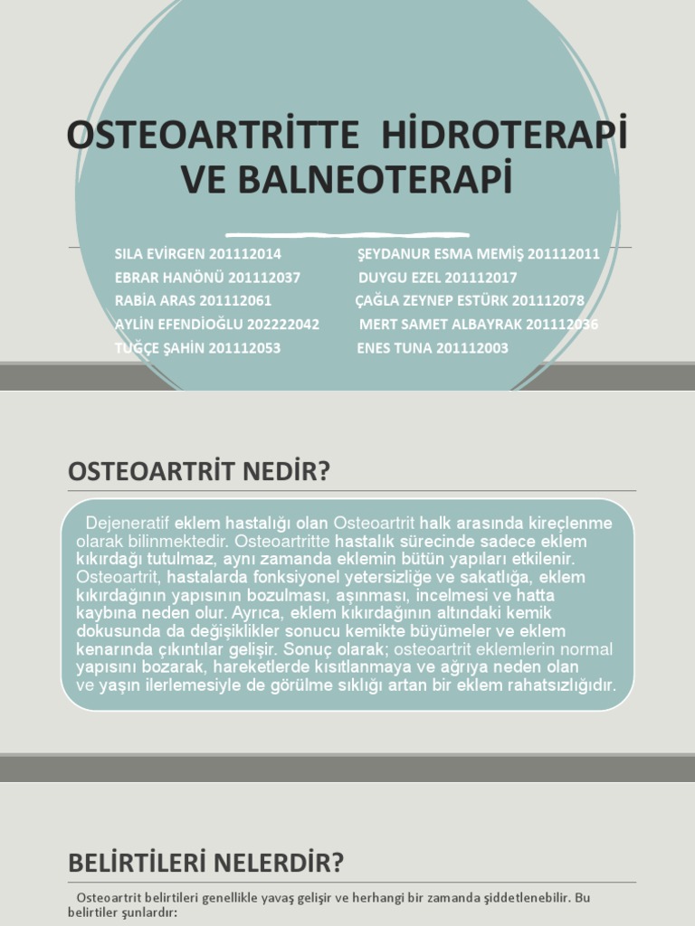 Osteoartri̇tte Hi̇droterapi̇ Ve Balneoterapi̇ PDF | PDF