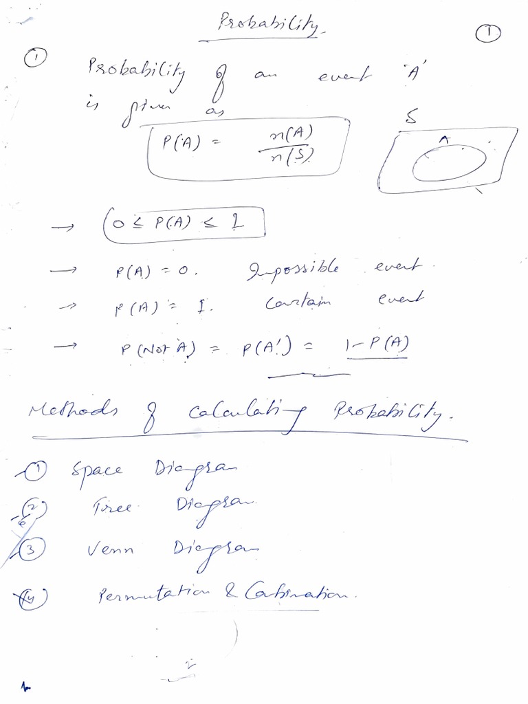 IB Probabilty Notes - HL AA Math | PDF