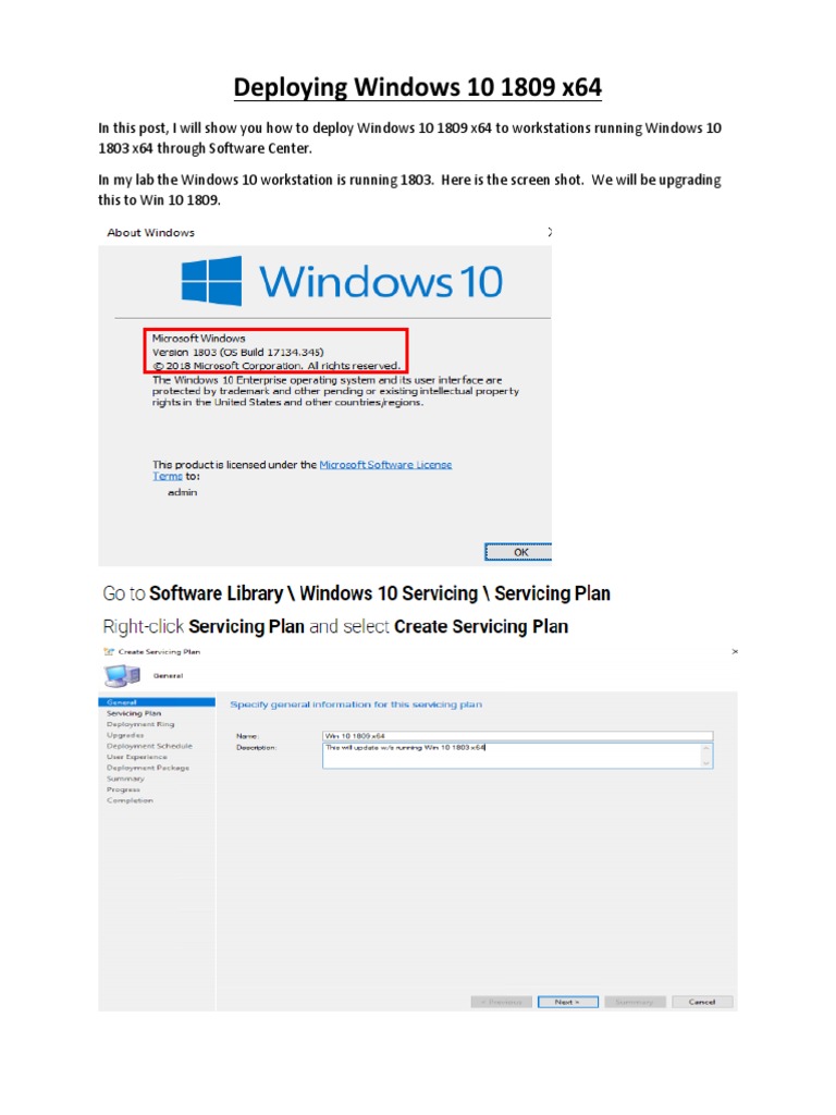 Deploying Windows 10 1809 x64 | PDF Deploying Windows 10 1809 x64 | PDF
