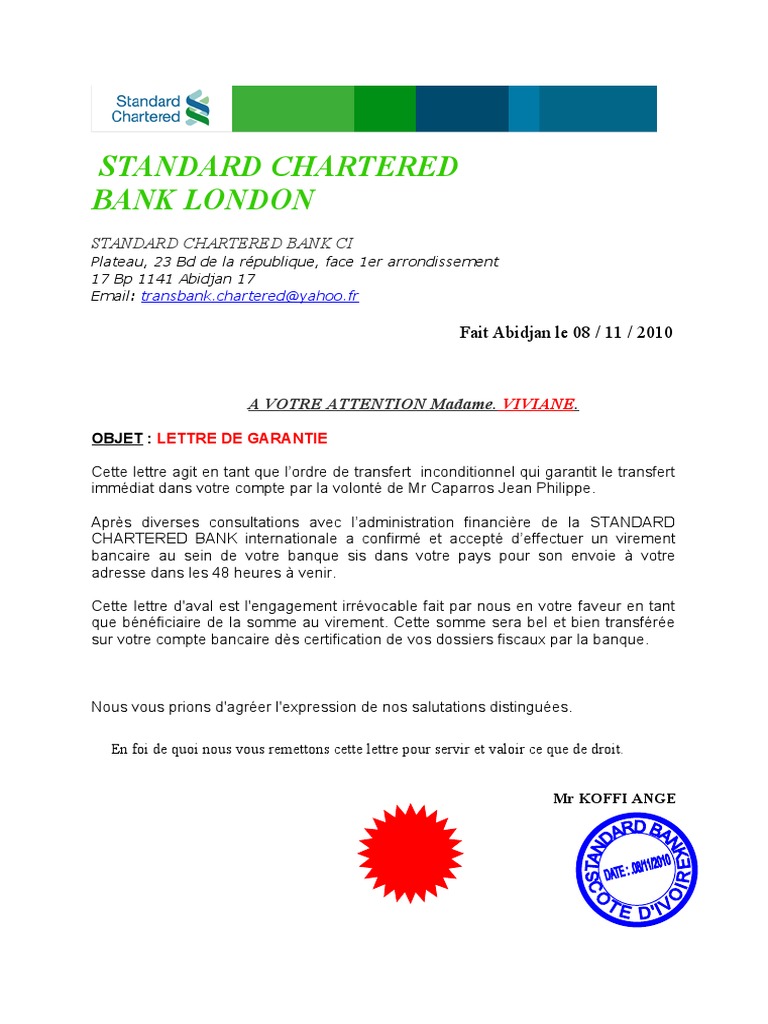 Lettre de Garantie | PDF
