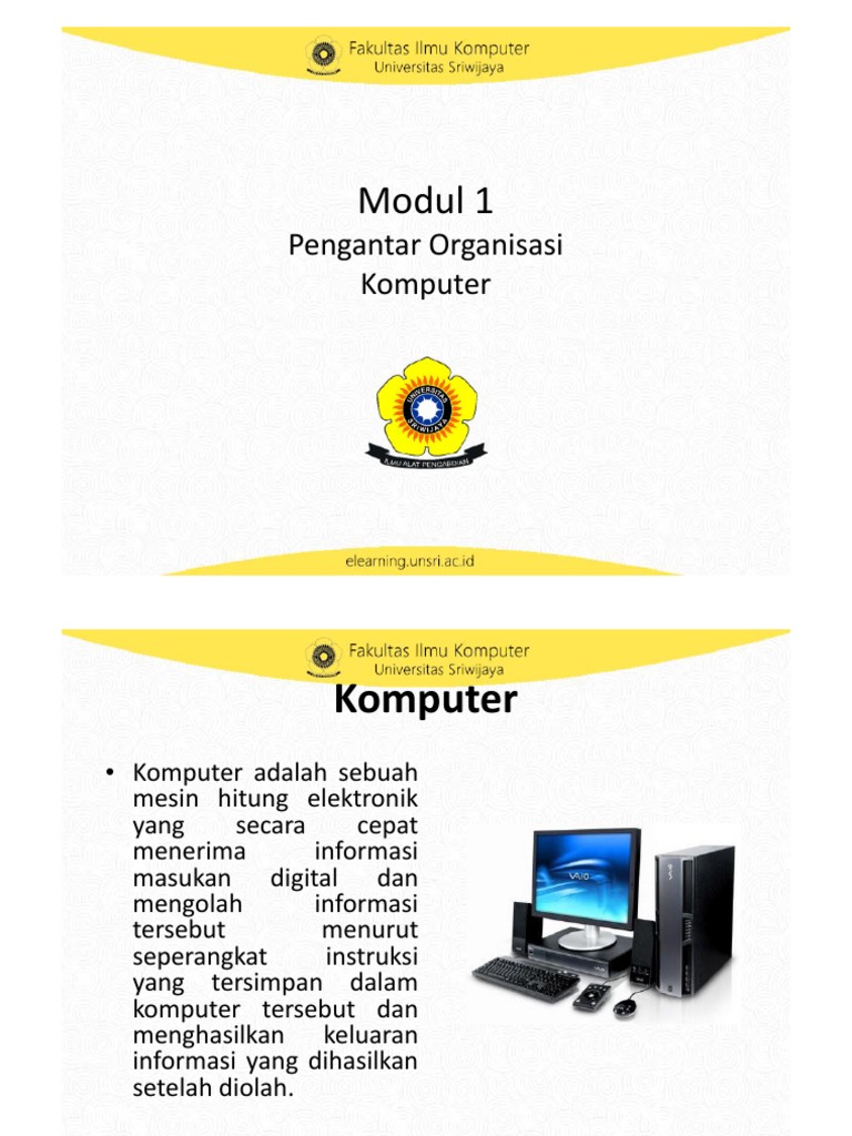 Modul 1.pengantar Organisasi Komputer | PDF
