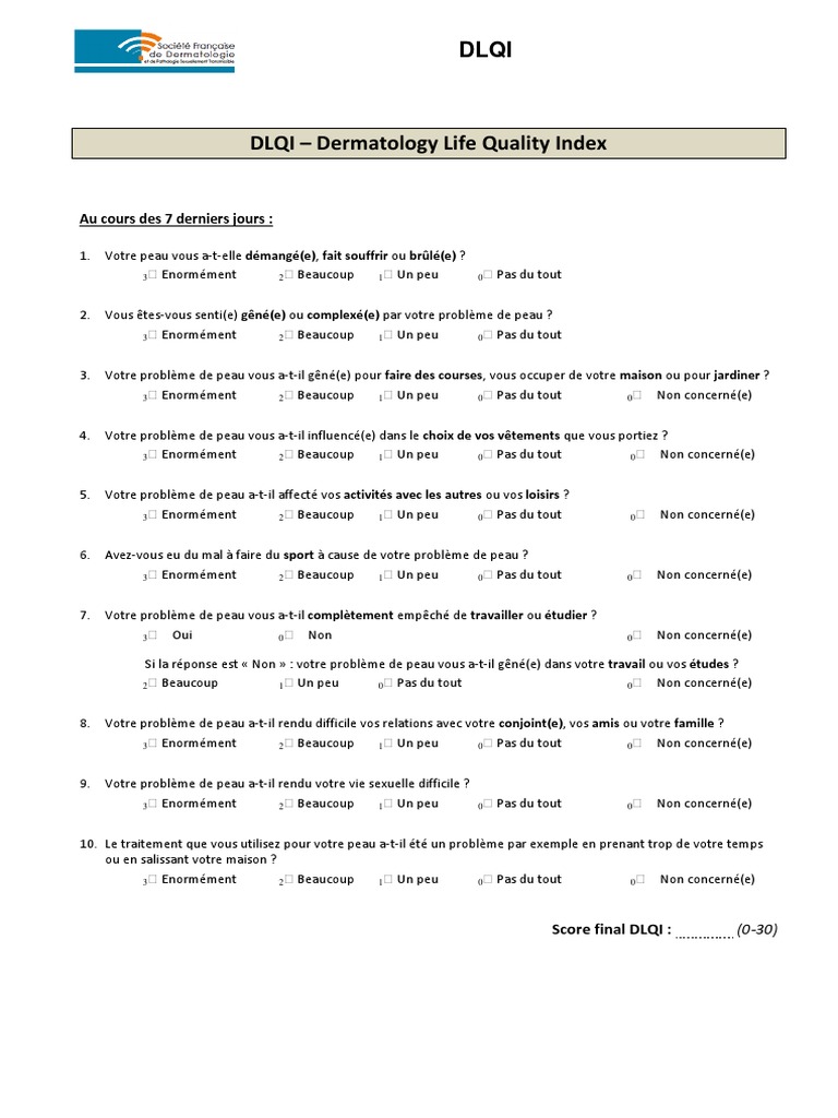 Indice DLQI : Évaluer la qualité de vie | PDF | Échecs | Théorie (échecs)