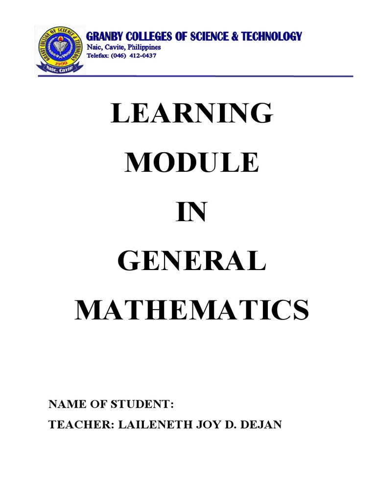 General Mathematics | PDF | Function (Mathematics) | Elementary Mathematics