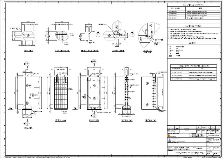 251034DADQ50188_EXDE00_01 Typical Drawing for Concrete T-Wall | PDF