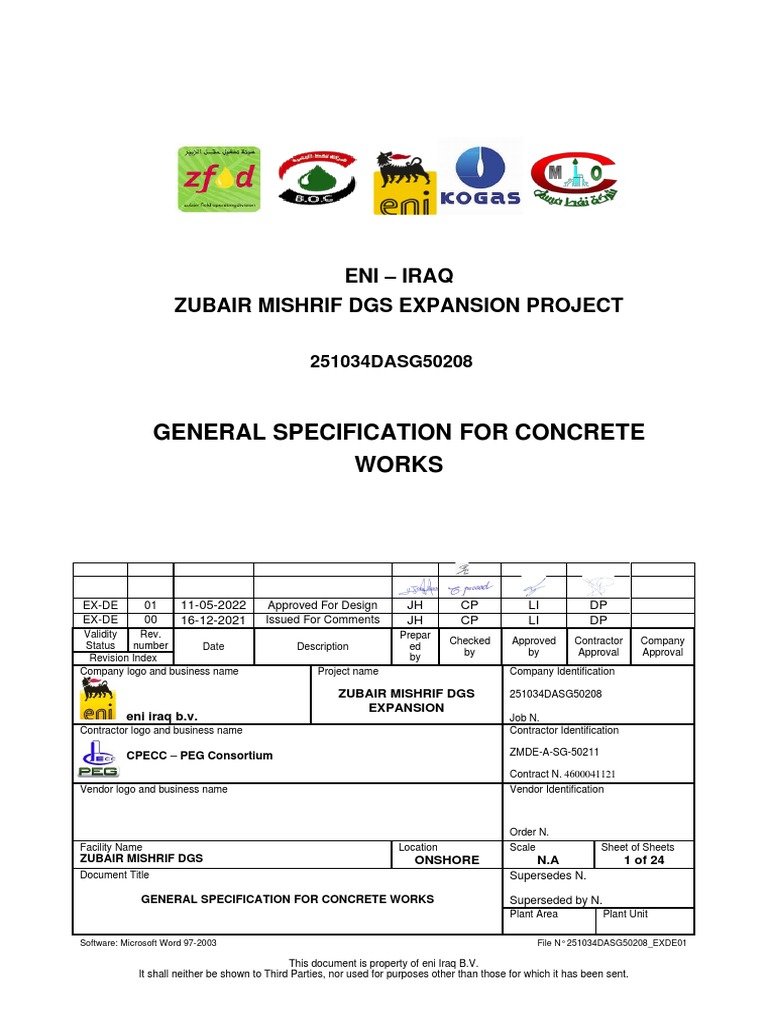 General Specification for Concrete Works | PDF