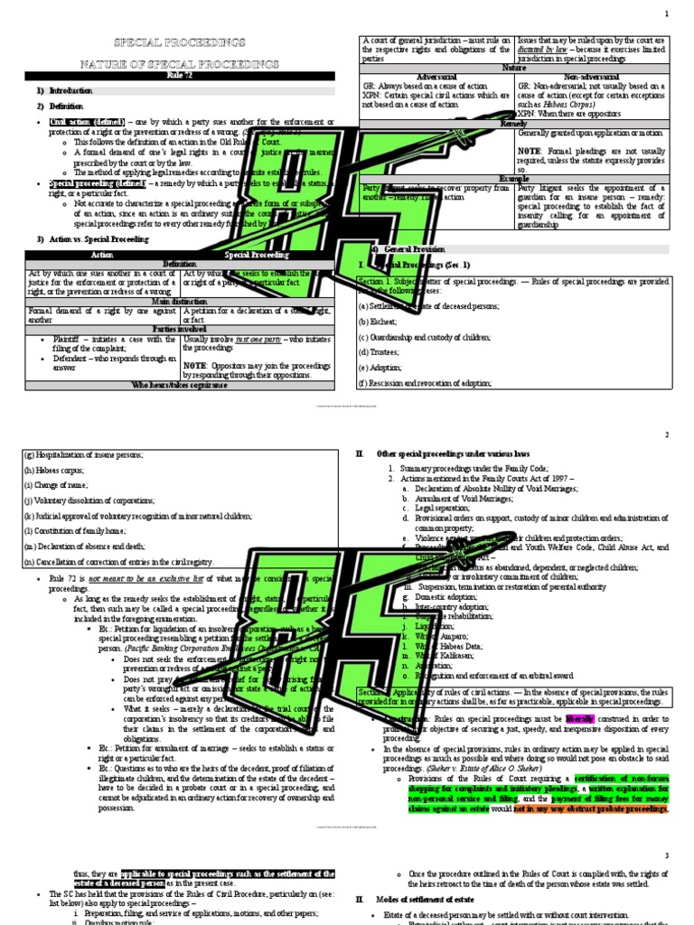 1 Special Proceedings | PDF