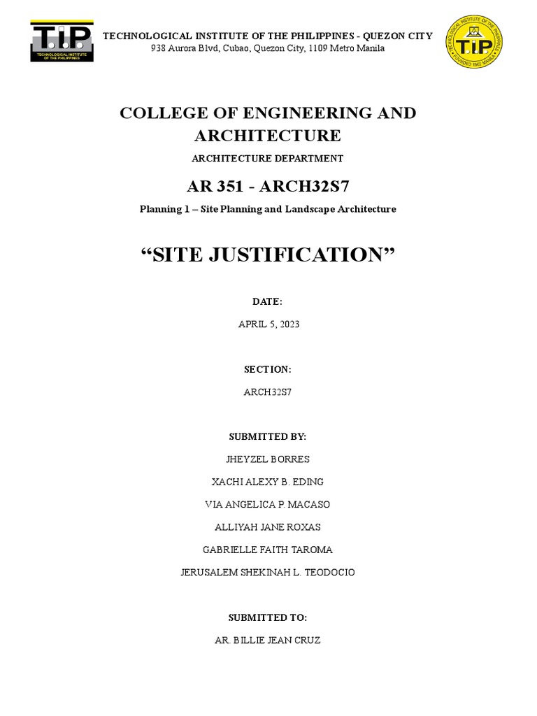 Balagtas Bulacan Site Justification 1 | PDF