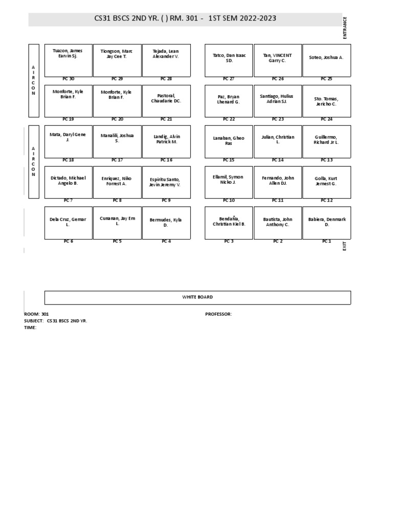 2ND Year BSCS 2022 2023 Room 301 | PDF