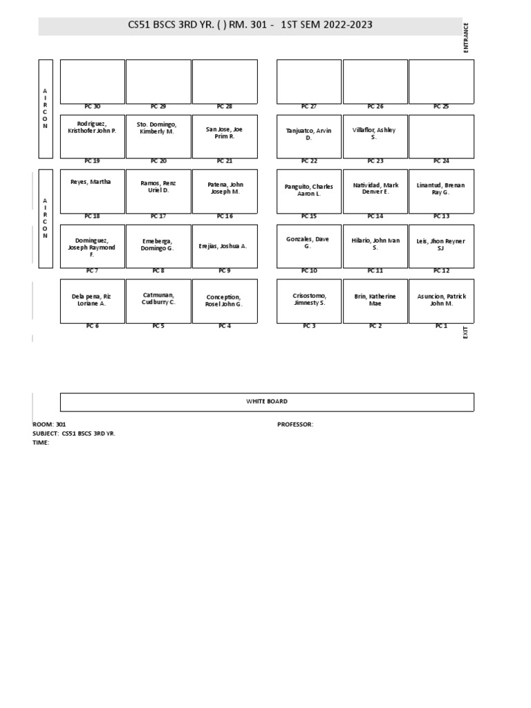 3RD Year BSCS 2022 2023 Room 301 | PDF