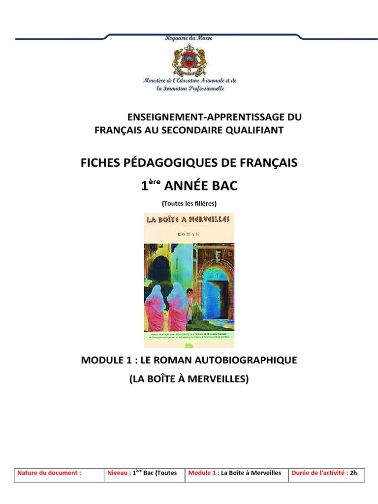 Fiches 1 Bac Module 1 La Boîte A Merveilles | PDF