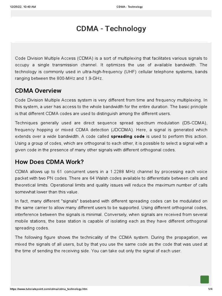 CDMA - Technology | PDF
