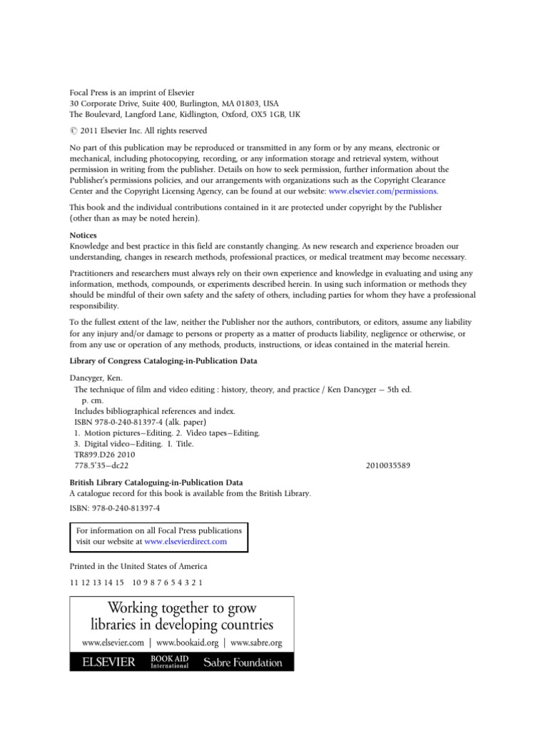 Copyright - 2011 - The Technique of Film and Video Editing | PDF ...