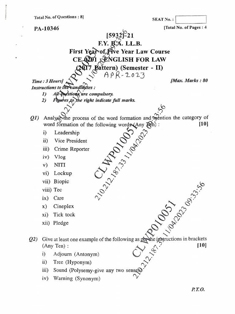 Sem 2 Pyq Part 1 | PDF | Macroeconomics | Elephant