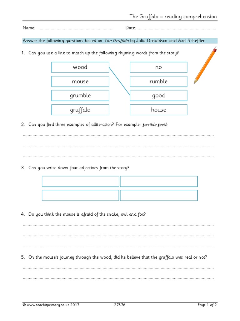 The-Gruffalo-Reading-Comprehension-Questions | PDF