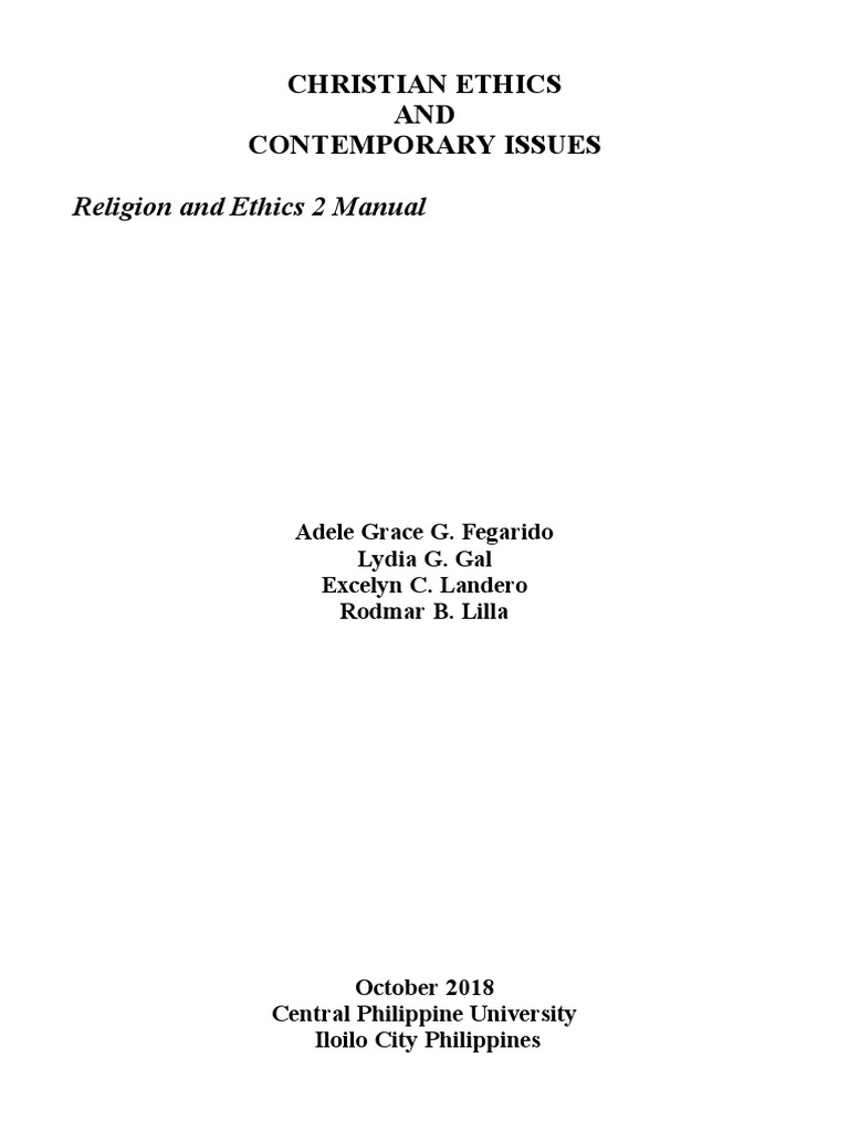 Christian Ethics in a Changing World | PDF | Christian Ethics | Morality