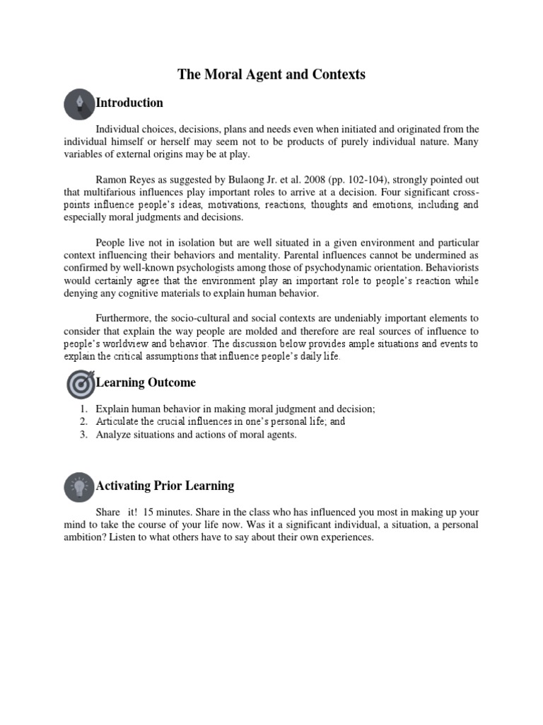 Influences on Moral Decision-Making | PDF | Science & Mathematics