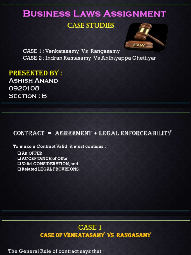 Case Lawsppt | PDF | Consideration | Law Of Obligations