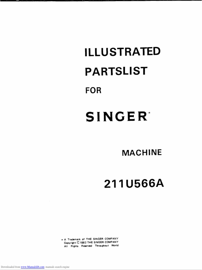 SINGER 211 U566a PARTLIST | PDF