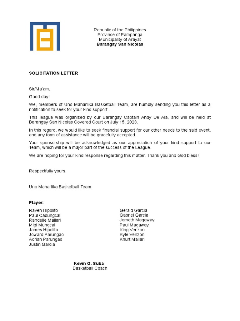 Solicitation Letter | PDF