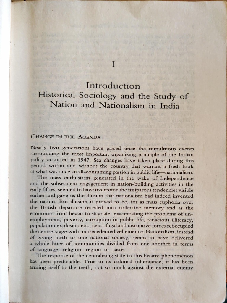 Introduction Chapter of G Alousius' 'Nationalism Without A Nation in ...