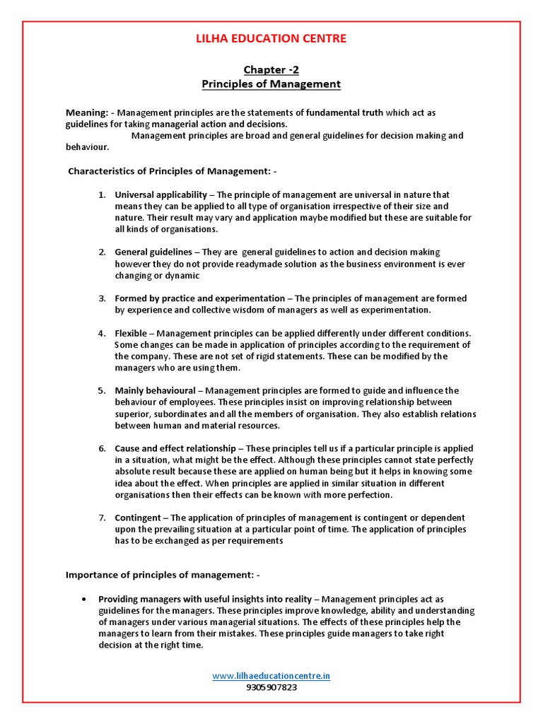 Principles of Management Explained | PDF | Employment | Science