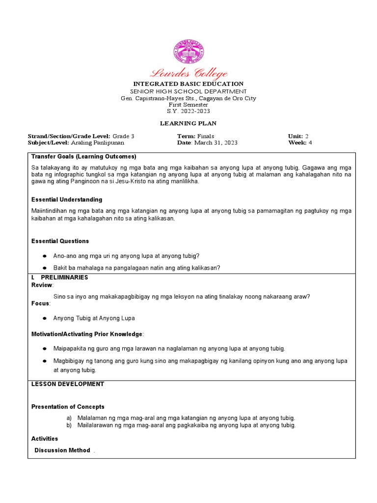 RVM Lesson Plan Social Studies 3 | PDF