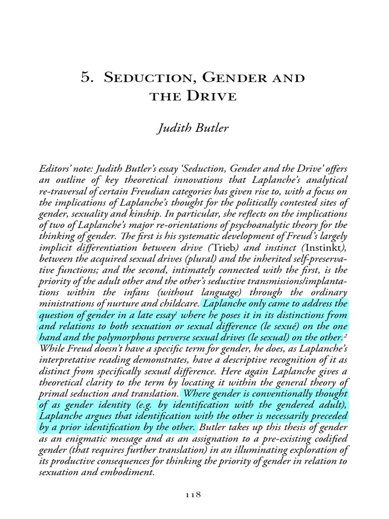 Butler 2014 - Seduction - Gender and The Drive | PDF | Science & Mathematics