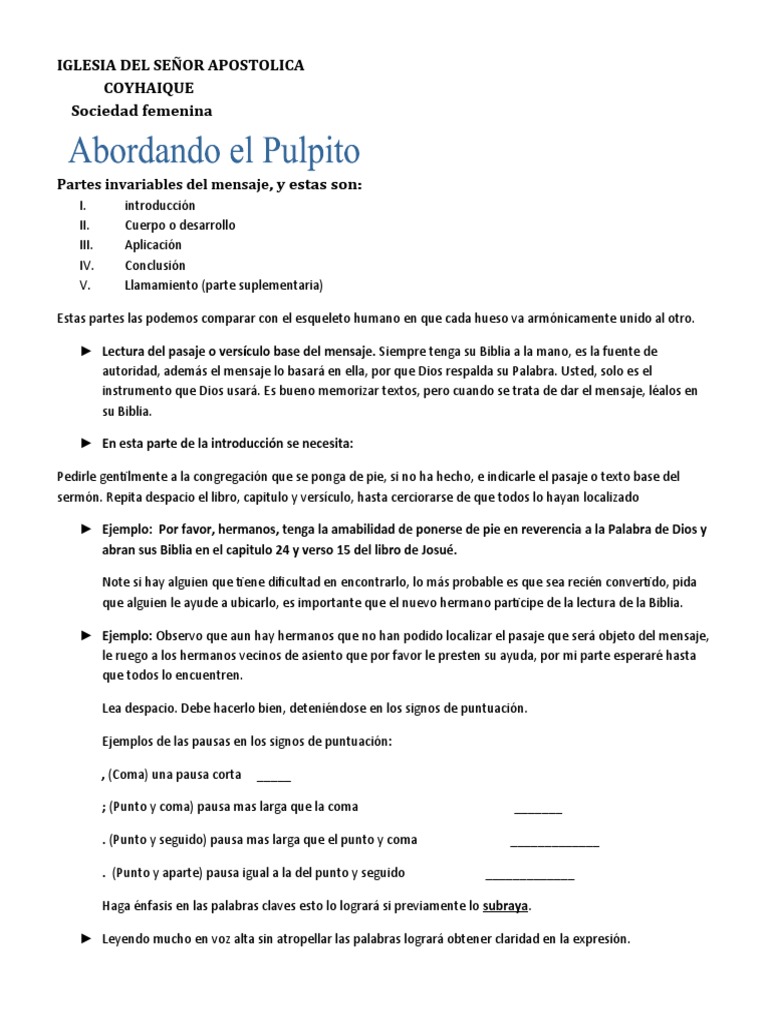 Abordando El Pulpito | PDF | Sermón