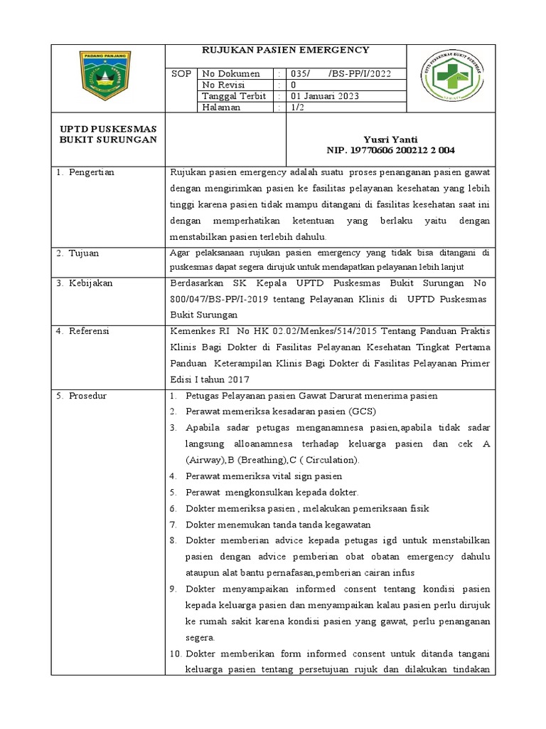 Contoh Format Sop New | PDF