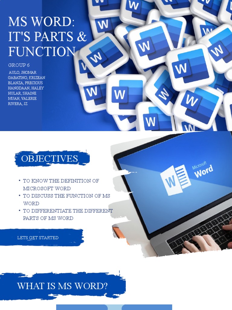 MS WORD Parts and Function | PDF | Microsoft Word | Window (Computing)