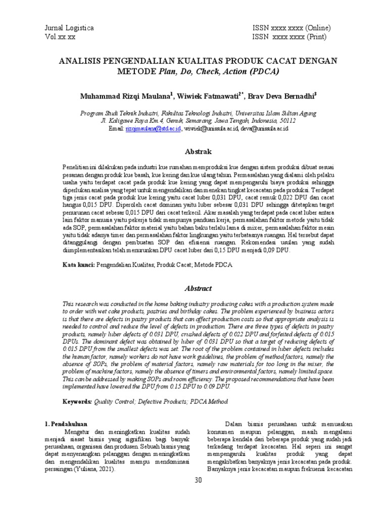 5 Analisis Pengendalian Kualitas Produk Cacat Dengan Metode | PDF ...