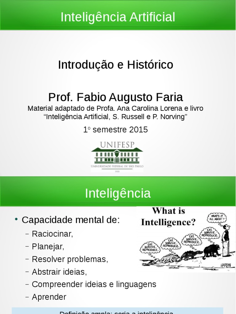 01 - Inteligencia Artificial - Introduçao | PDF